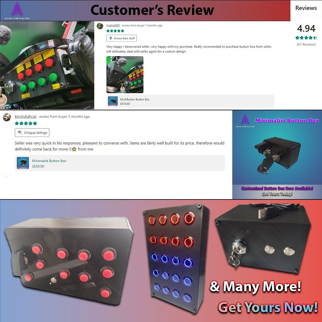 Basic Trucker Sim Racing Button Box / Flight Simulator / Racing ...