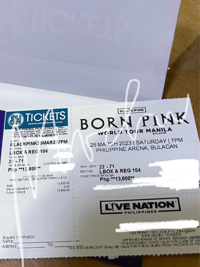 Blackpink Born Pink Manila/Bulacan LBA REG, Tickets & Vouchers, Event ...