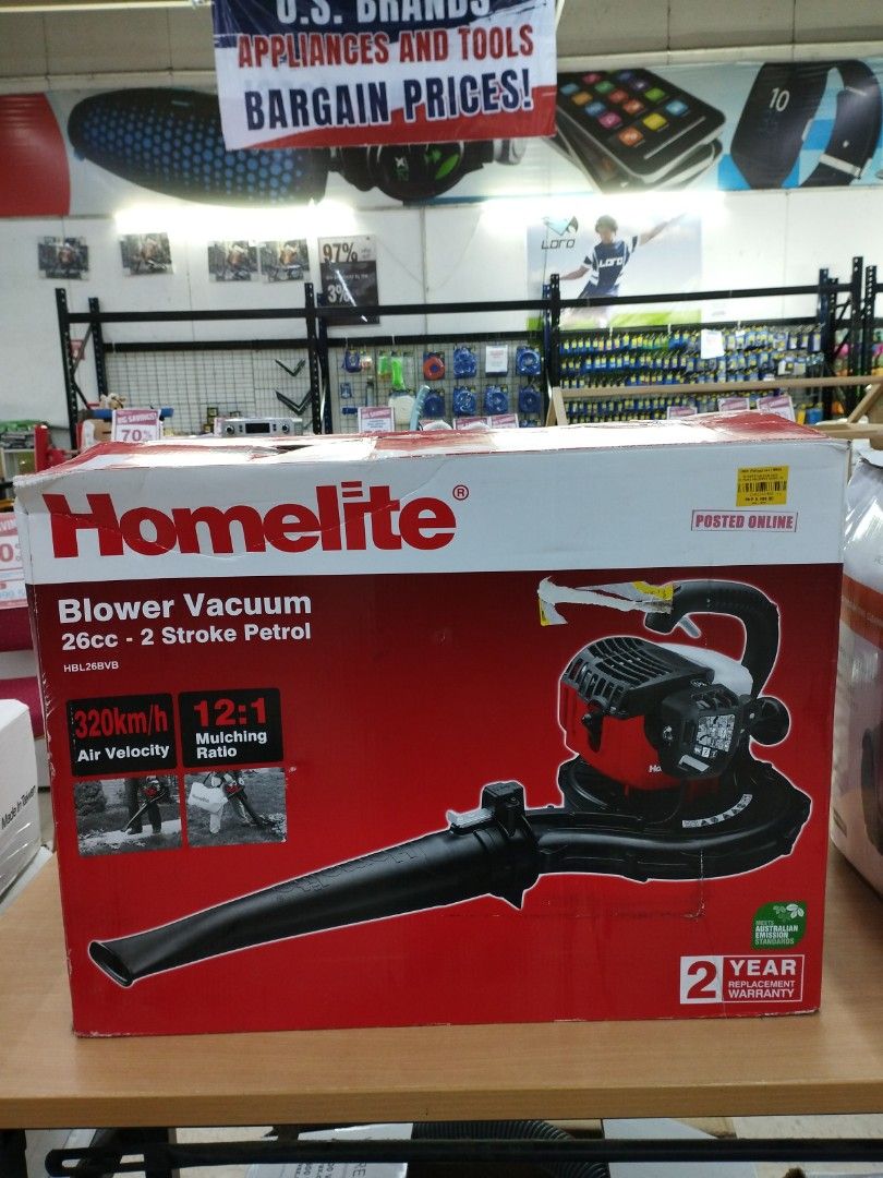 Blower Vacuum 26cc 2 stroke petrol hbl26bvb Homelite, TV & Home ...