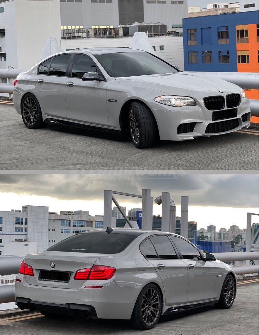 BMW F10 in Chalk Grey full wrap, Car Accessories, Accessories on Carousell