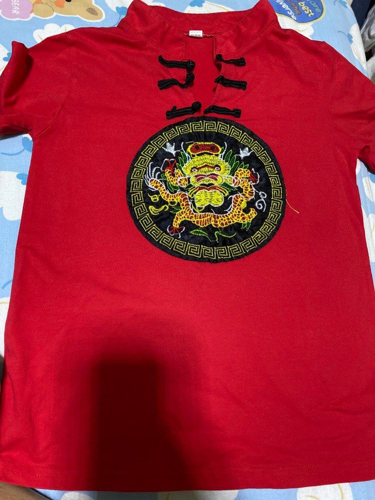 Boy CNY top, Babies & Kids, Babies & Kids Fashion on Carousell