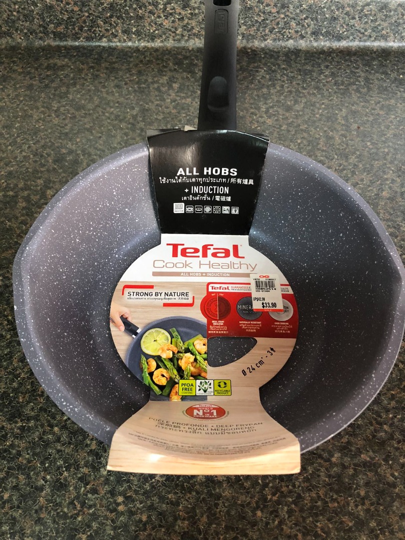 Brand new Tefal Cook Healthy Wok Pan 24cm w/Lid (From OG), Furniture ...