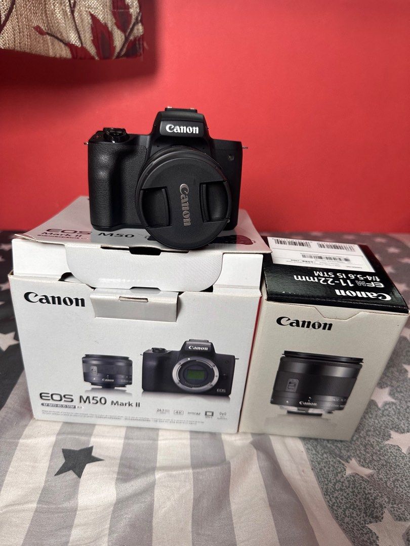 Canon M50 mark ii with 2 lenses, Photography, Cameras on Carousell