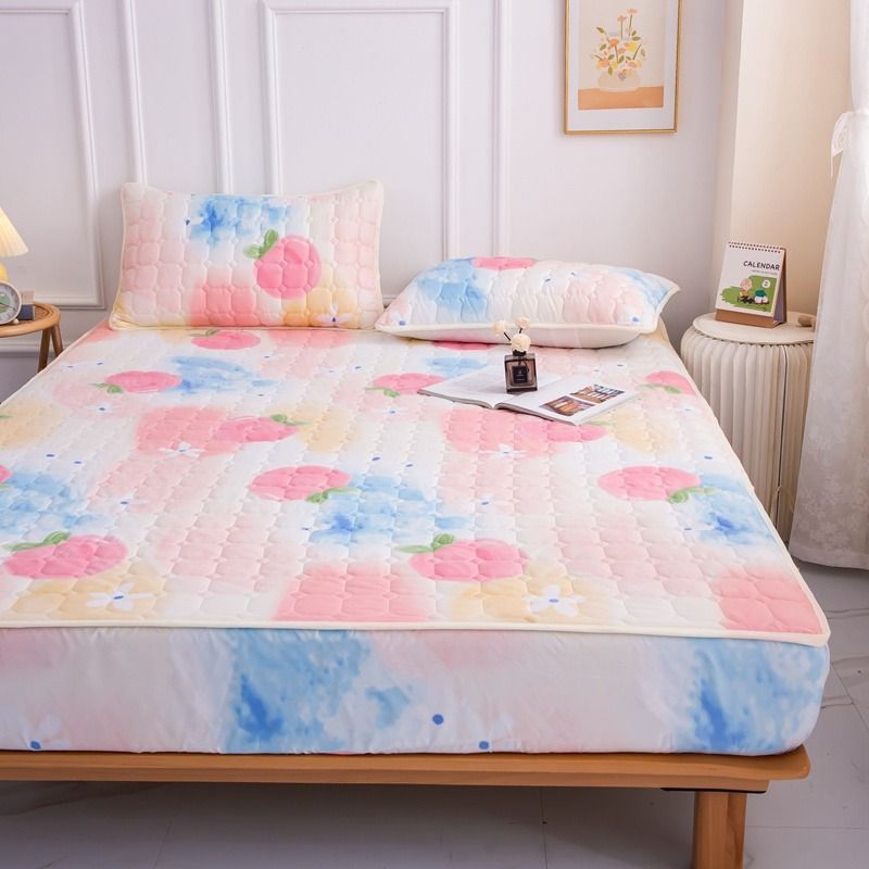 Cartoon Quilted Bedsheet Winnie the Pooch Mattress Protector Cover for ...
