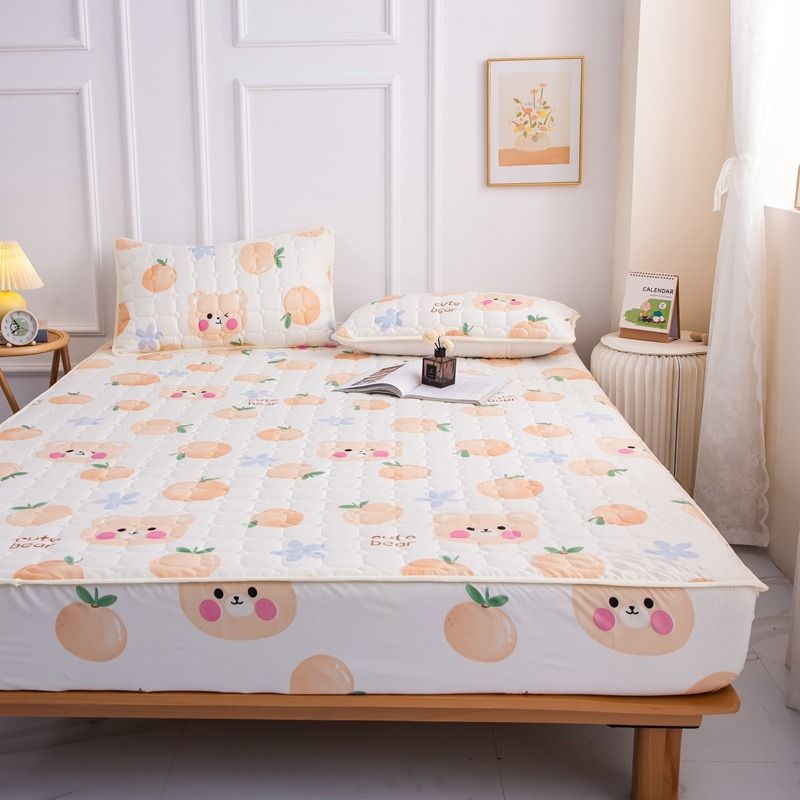 Cartoon Quilted Bedsheet Winnie the Pooch Mattress Protector Cover for ...