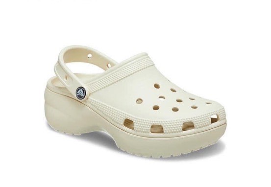 CROCS CLASSIC PLATFORM STUCCO, Women's Fashion, Footwear, Wedges on ...