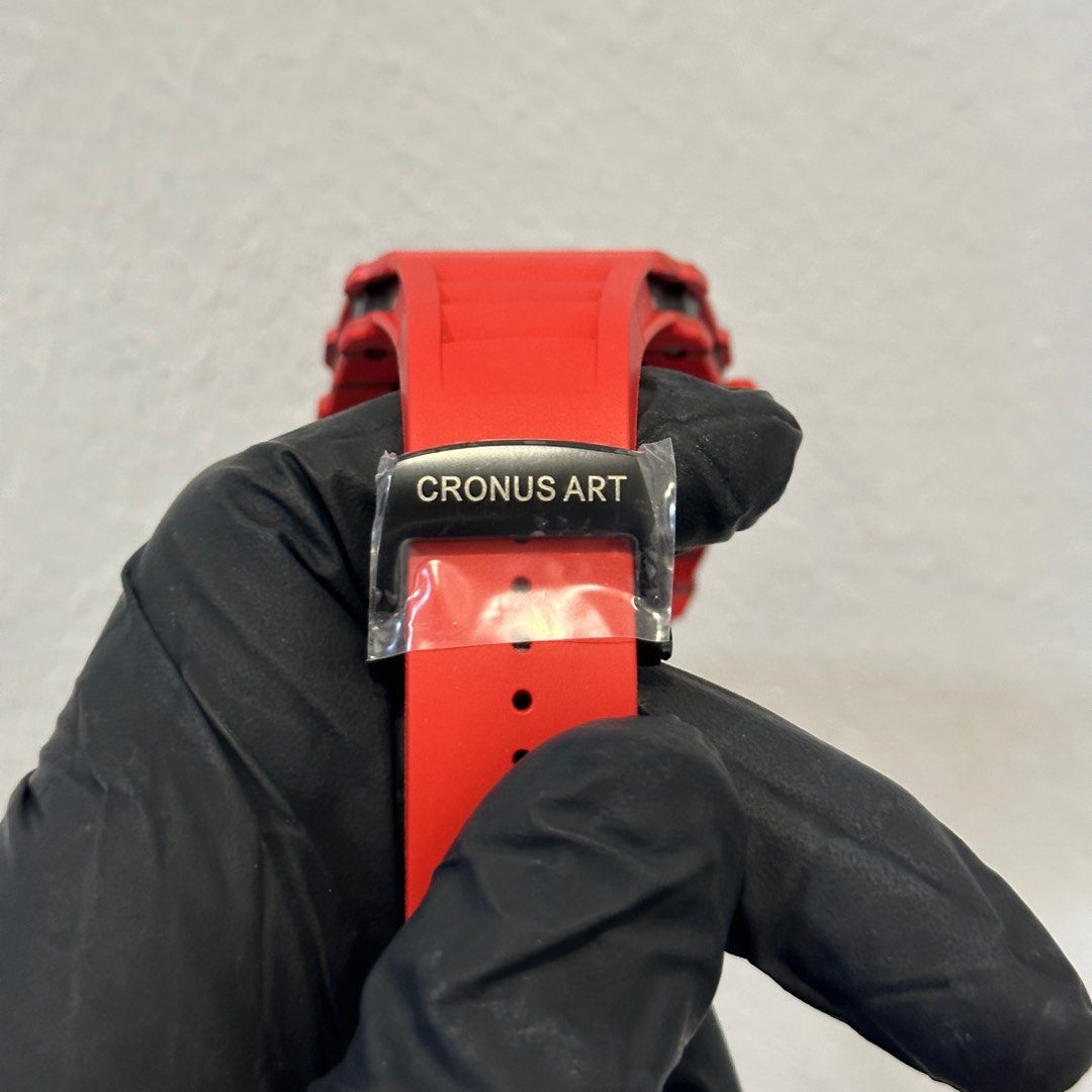 Cronus Art Red Carbon Fibre Tonneau Watch Cronusart, Men's Fashion ...