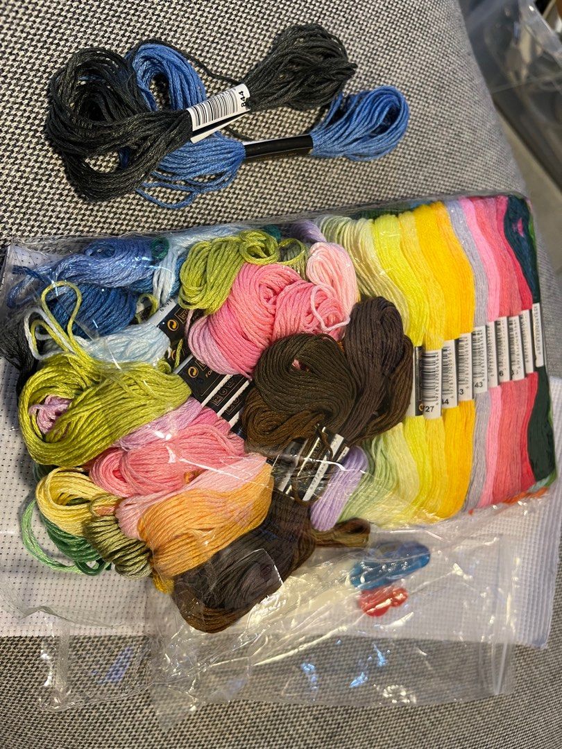 Cross stitch embroidery thread set over 50 colours, Hobbies & Toys ...