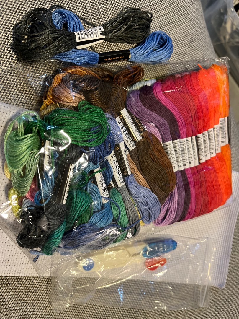 Cross stitch embroidery thread set over 50 colours, Hobbies & Toys ...