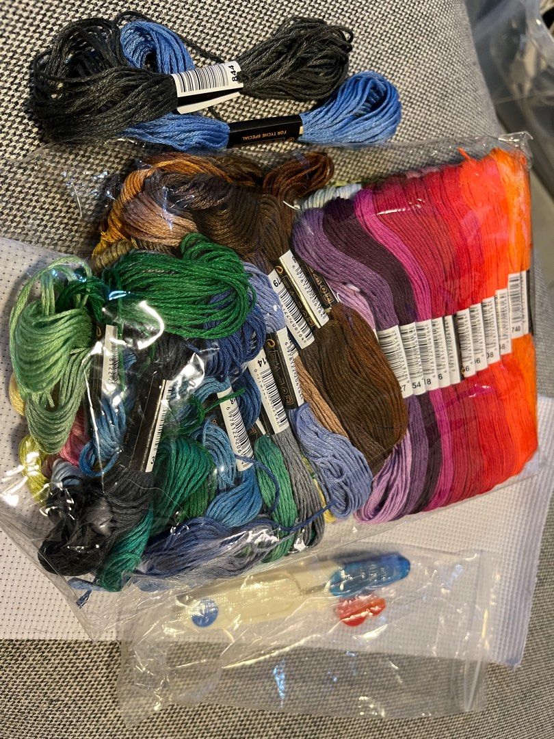 Cross stitch embroidery thread set over 50 colours, Hobbies & Toys ...