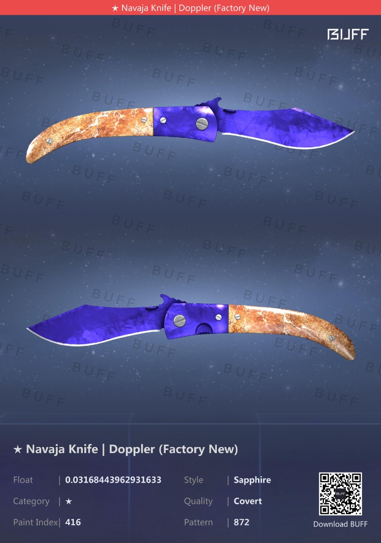 CSGO ★ Navaja Knife | Doppler (Factory New) [Sapphire], Video Gaming ...