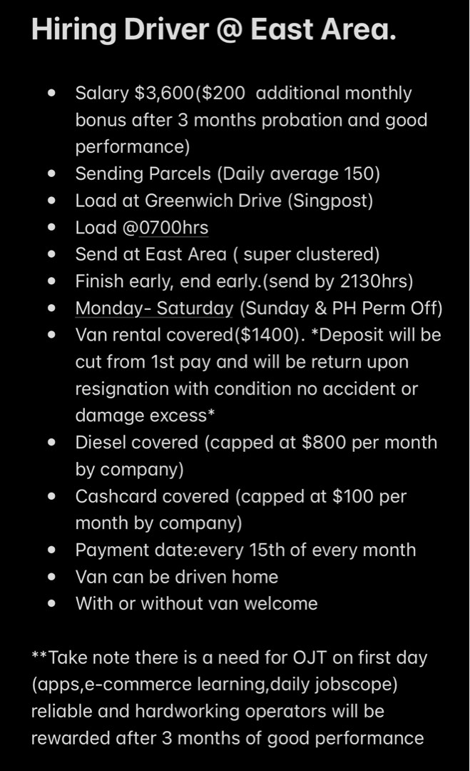 Drivers Wanted, Announcements on Carousell