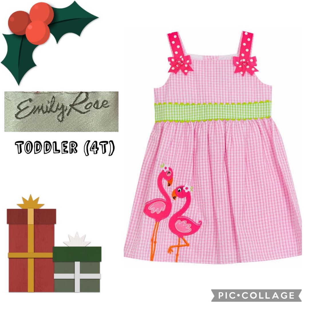 Emily Rose Dress Pink Flamingo, Babies & Kids, Babies & Kids Fashion on ...