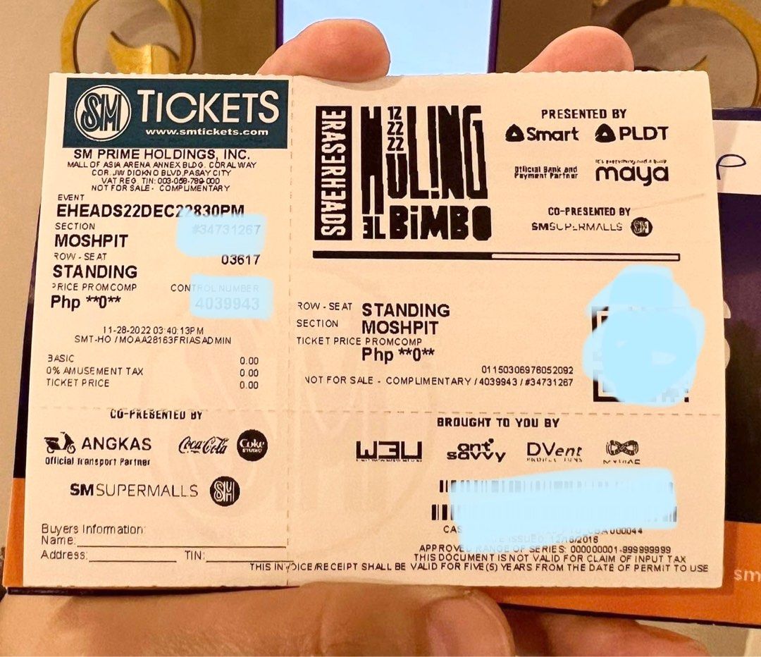 eraserheads huling el bimbo concert standing mosh pit 1 tix, Tickets & Vouchers, Event Tickets ...