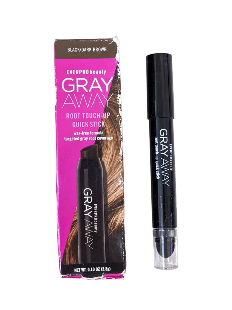 EVERPRO Gray Away Root Touchup Quick Stick, Black/Dark Brown 2.8g ...