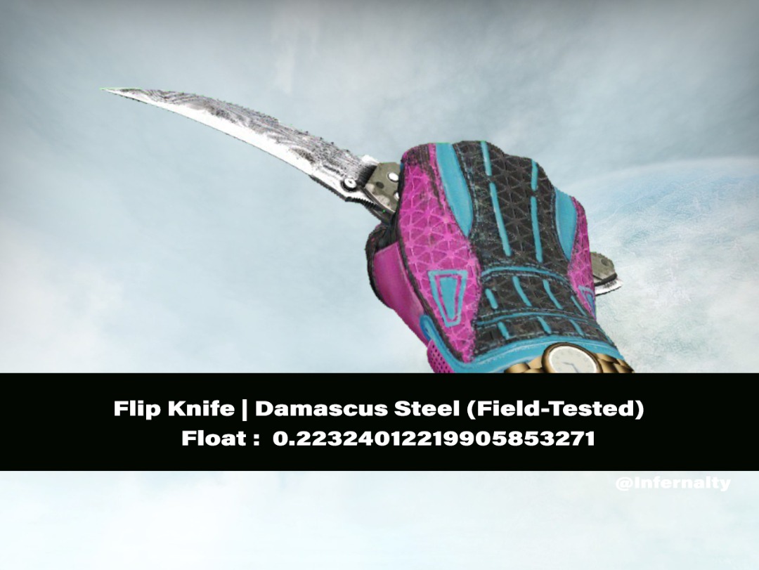 Flip Knife Damascus Steel FT CSGO SKNS KNIVES, Video Gaming, Gaming ...