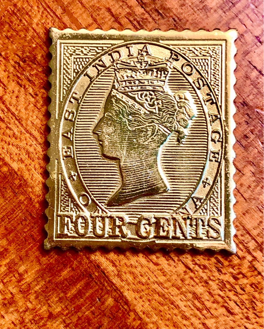Four Cents East India Stamp Vermeil Ingot Hobbies Toys Memorabilia four-cents-east-india-stamp-vermeil-ingot-hobbies-toys-memorabilia