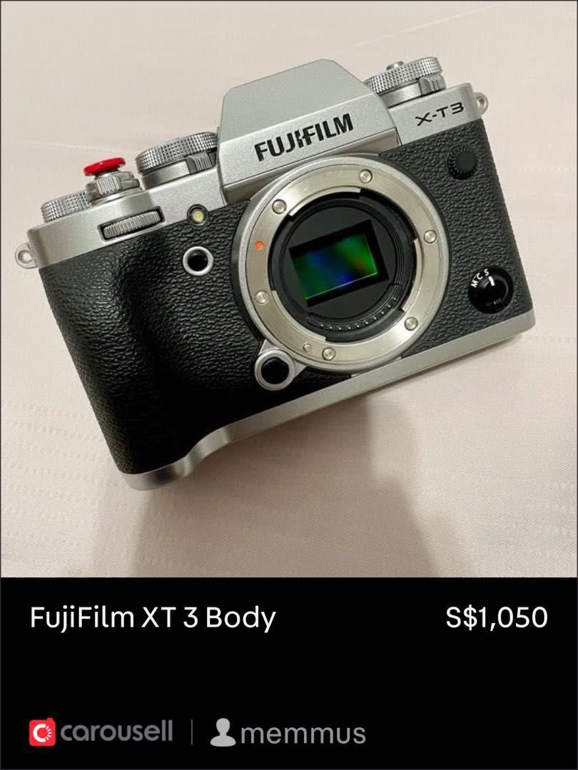 FujiFilm XT3 Body only Shutter count only 441, Photography, Cameras on Carousell