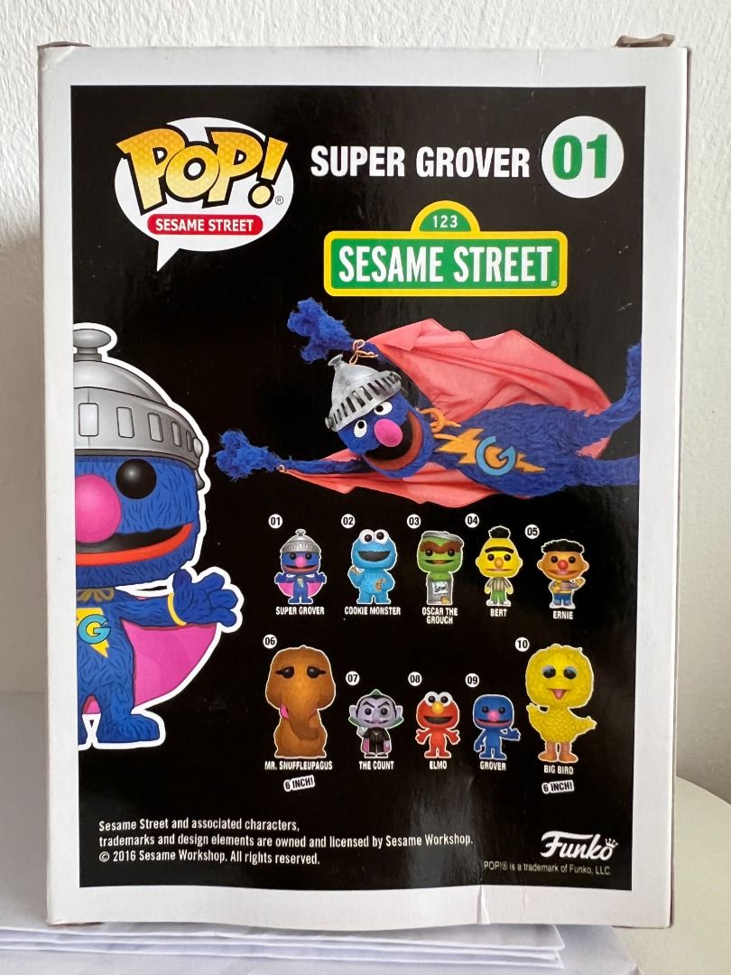 Funko Pop! Sesame Street #01 Flocked SUPER GROVER (Limited Edition 5000 ...