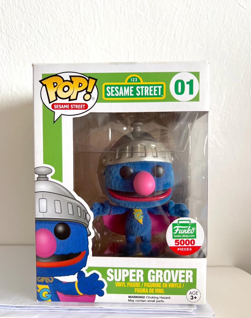 Funko Pop! Sesame Street #01 Flocked SUPER GROVER (Limited Edition 5000 ...