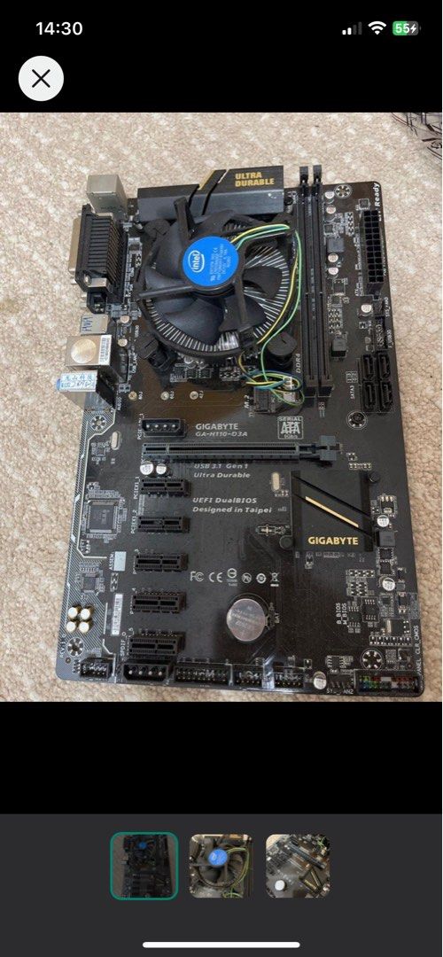 Gigabyte H110-D3A Mining Mobo, Computers & Tech, Parts & Accessories ...