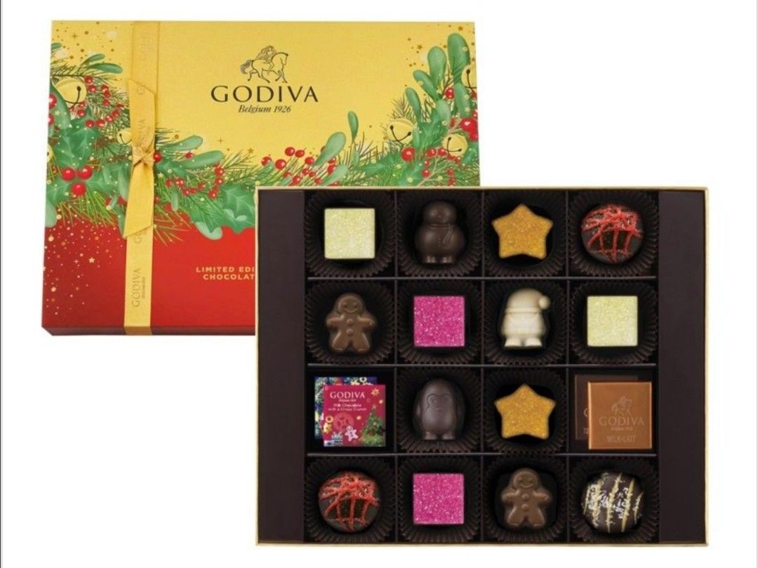 Godiva - Holiday Chocolate Gift Box 18pcs, 嘢食 & 嘢飲, 包裝食物&即食食物 - Carousell