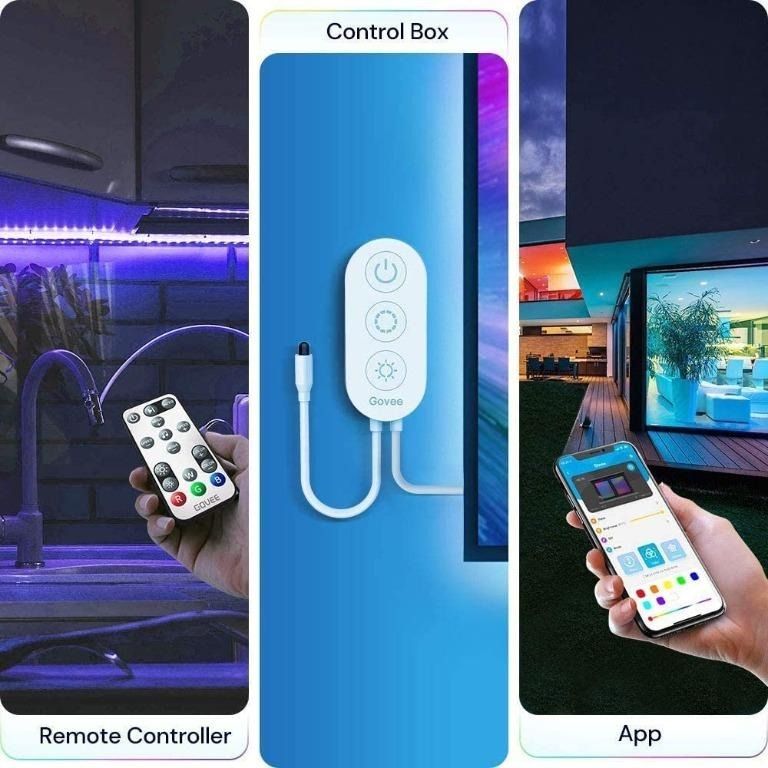 Govee LED Strip Lights, 5m Bluetooth Music Sync RGB Lighting Strip with ...