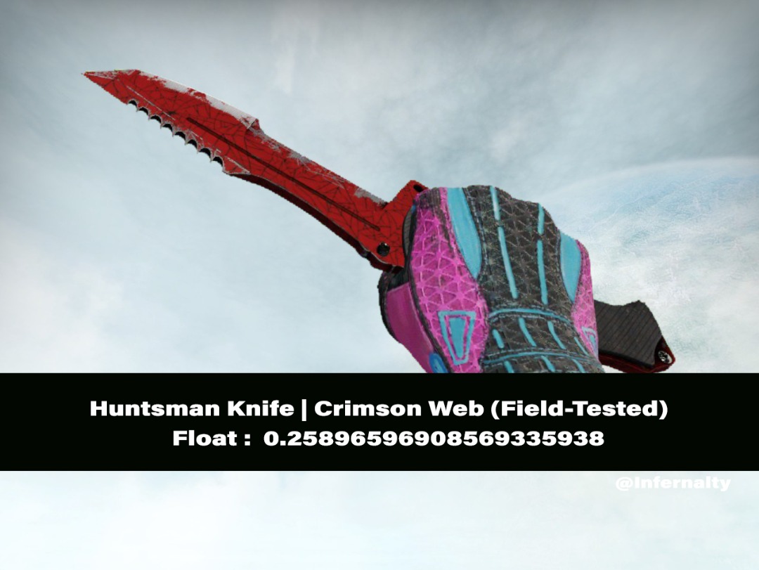 Huntsman Knife Crimson Web FT CSGO SKINS KNIVES, Video Gaming, Gaming ...
