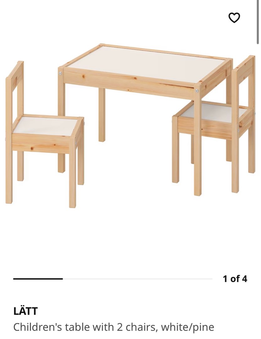 Ikea Latt table with 2 chairs, Babies & Kids, Baby Nursery & Kids ...