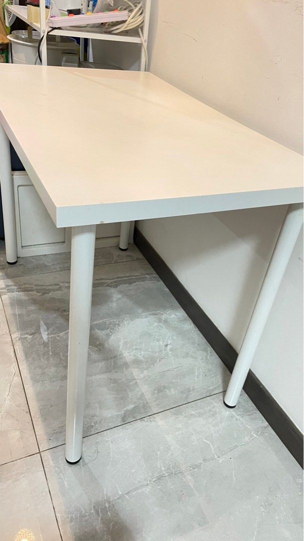 IKEA LINNMON / ADILS Table, white (Original price: S$59), Furniture ...