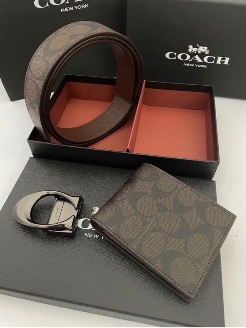 Instock! Coach men wallet and belt set, Men's Fashion, Bags, Belt bags ...