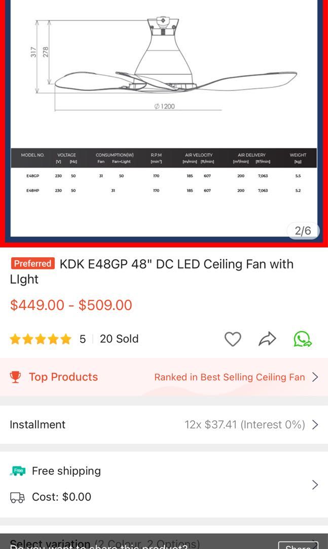 KDK Ceiling Fan with light, Furniture & Home Living, Lighting & Fans ...