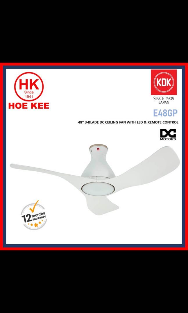 KDK Ceiling Fan with light, Furniture & Home Living, Lighting & Fans ...