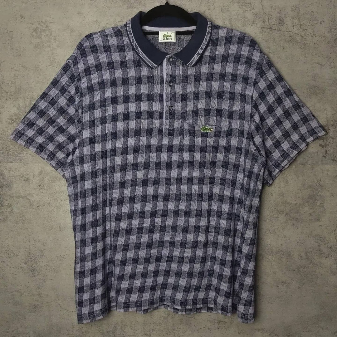 LACOSTE Checkered Polo Shirt, Men's Fashion, Tops & Sets, Tshirts ...