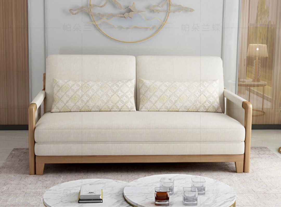 Length 130cm Rigel Sofa Bed with Solid Oak Wooden Frame Available in High Quality Velvet Fabric ...