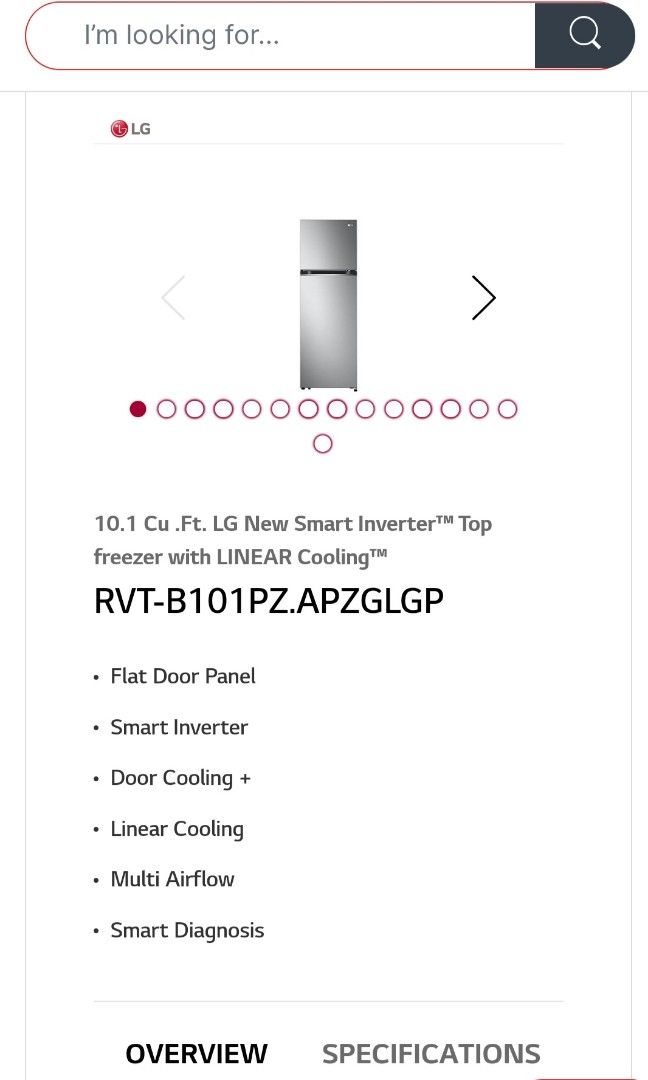 Brand New LG Refrigerator Two Door 10.1 cu.ft. RVT-B101PZ, TV & Home ...