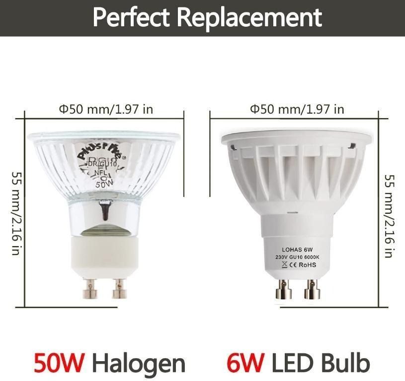 LOHAS GU10 6W LED Light Lighting & Fans , LED Spot Bulb, 500LM , 50W Halogen Bulb Equivalent ...
