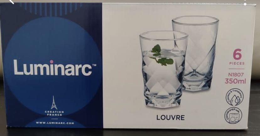 Luminarc glasses x 6pcs (350ml) , Furniture & Home Living, Kitchenware ...