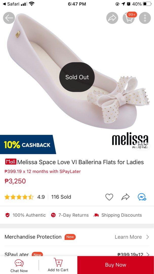 melissa space love vi, Women's Fashion, Footwear, Flats & Sandals on ...
