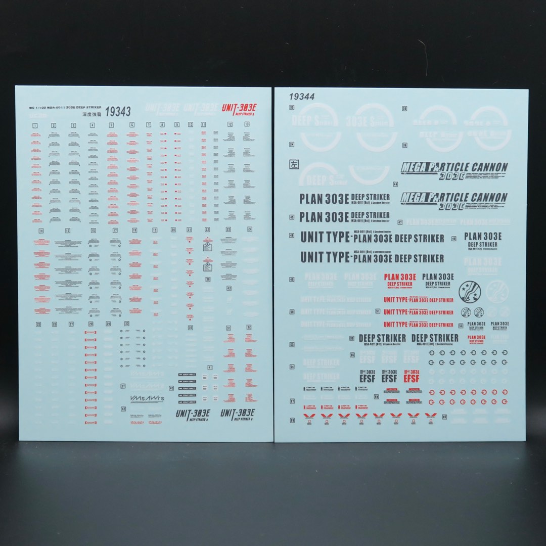 MG Deep Striker Gundam decal 深度突擊高達水貼, 興趣及遊戲, 玩具 & 遊戲類 - Carousell