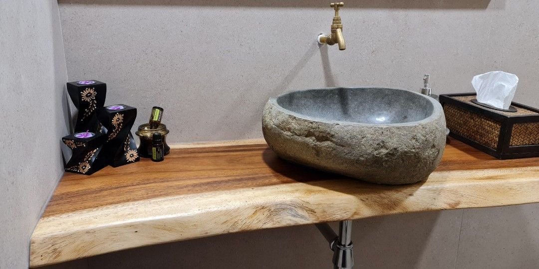 Natural Stone Wash Basin from Bali, Furniture & Home Living, Bathroom ...