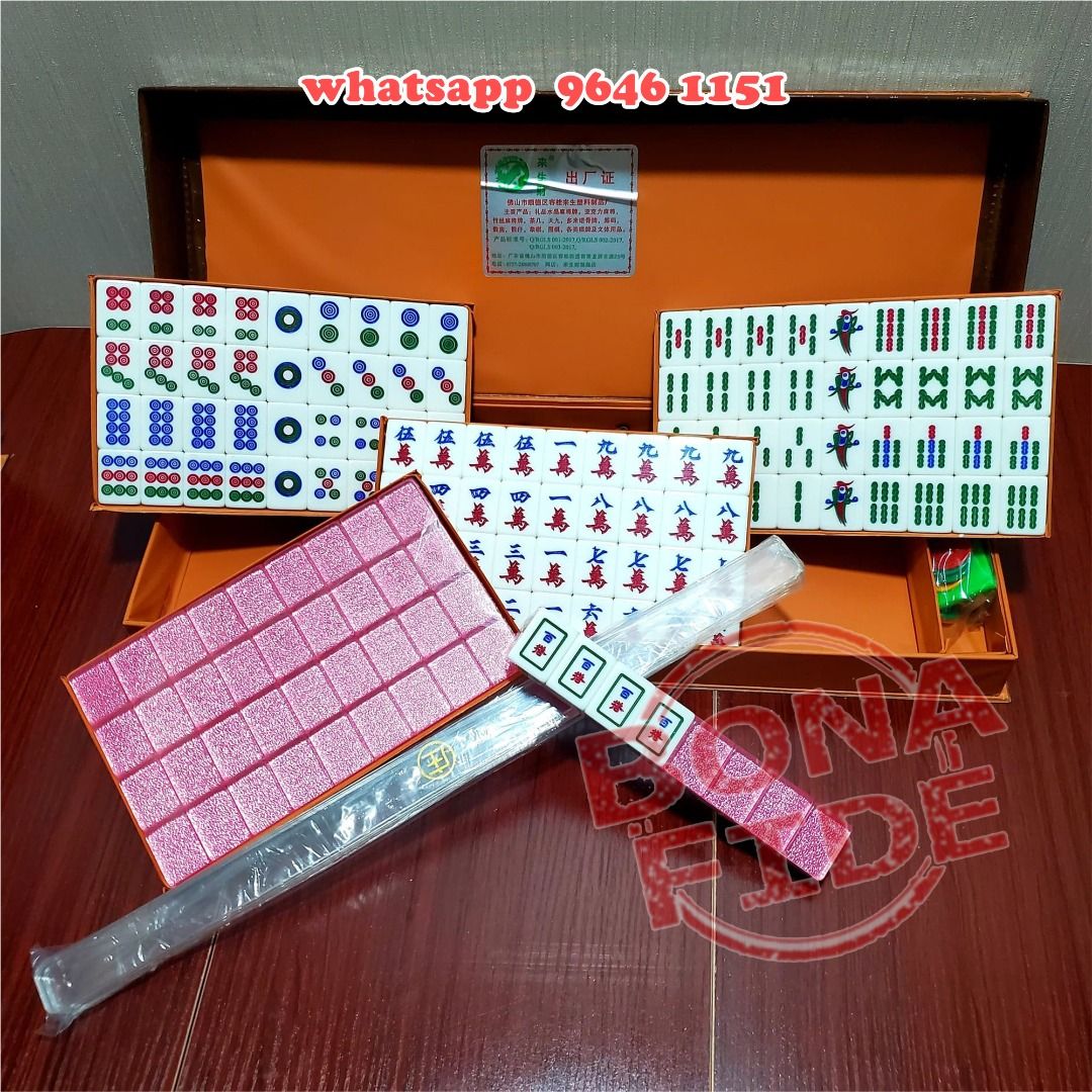 NEW 水晶麻雀 台灣牌 GM801 [粉水晶] 套裝連盒 馬吊/麻將/Mahjong (31mm) 全144隻+4百搭+4空白 共152張牌 ...