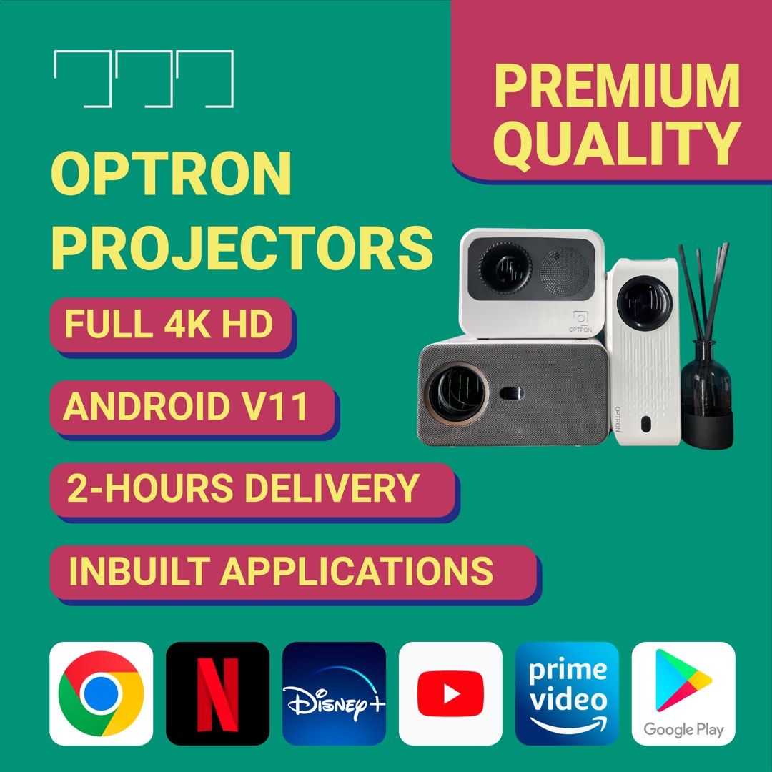 Optron Projectors. Smart projector. Portable projector. Smart tv. Tv ...