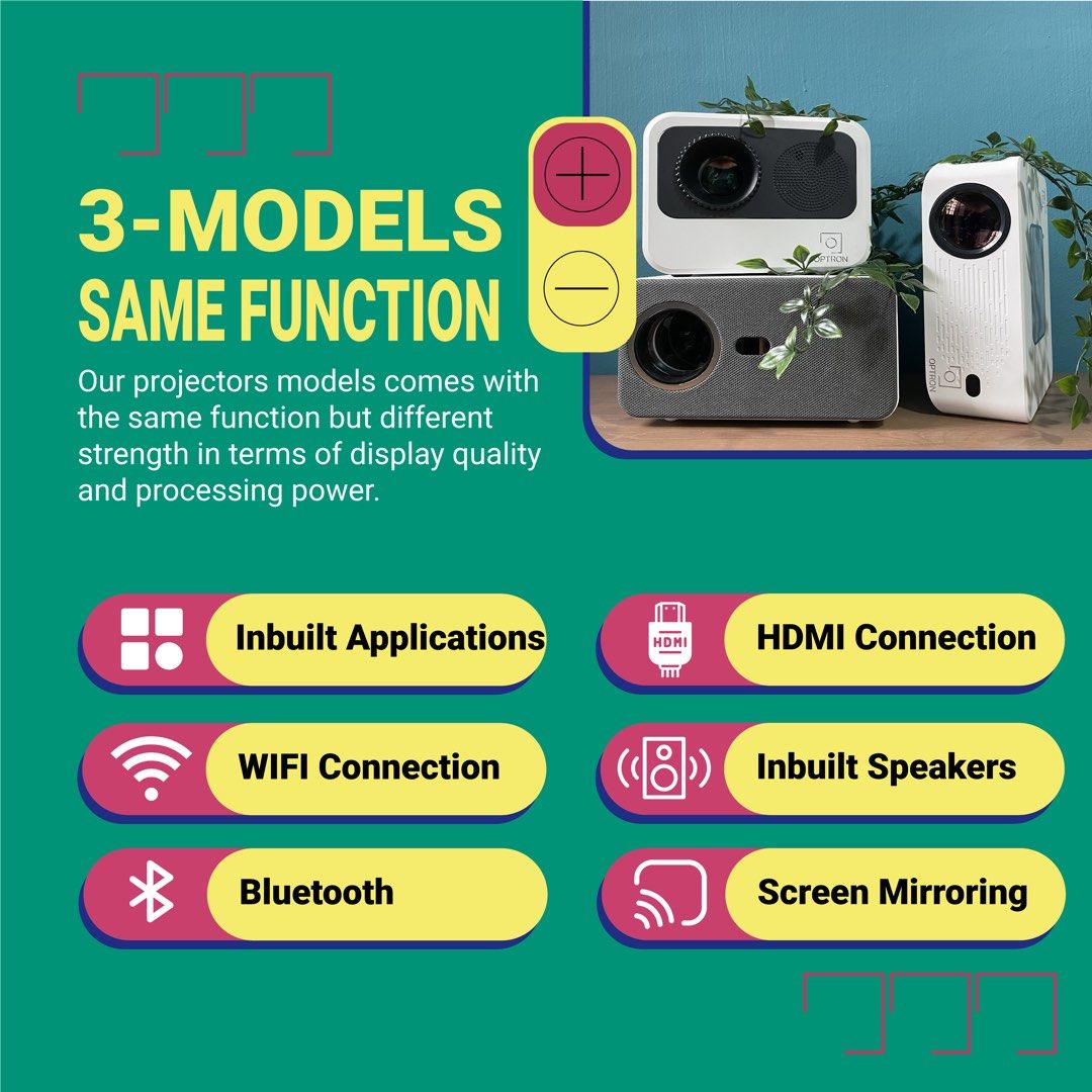 Optron Projectors. Smart projector. Portable projector. Smart tv. Tv ...