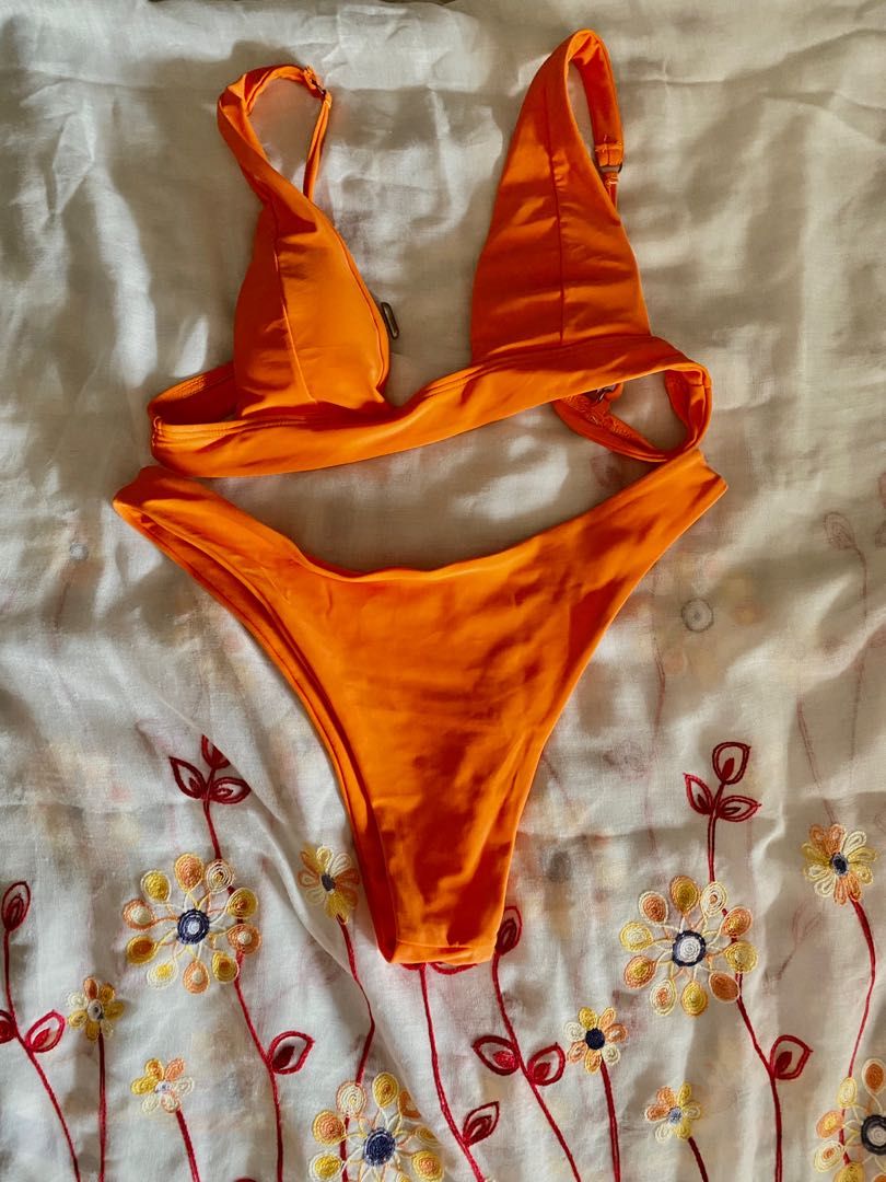 Orange bikini, Women's Fashion, Swimwear, Bikinis & Swimsuits on Carousell