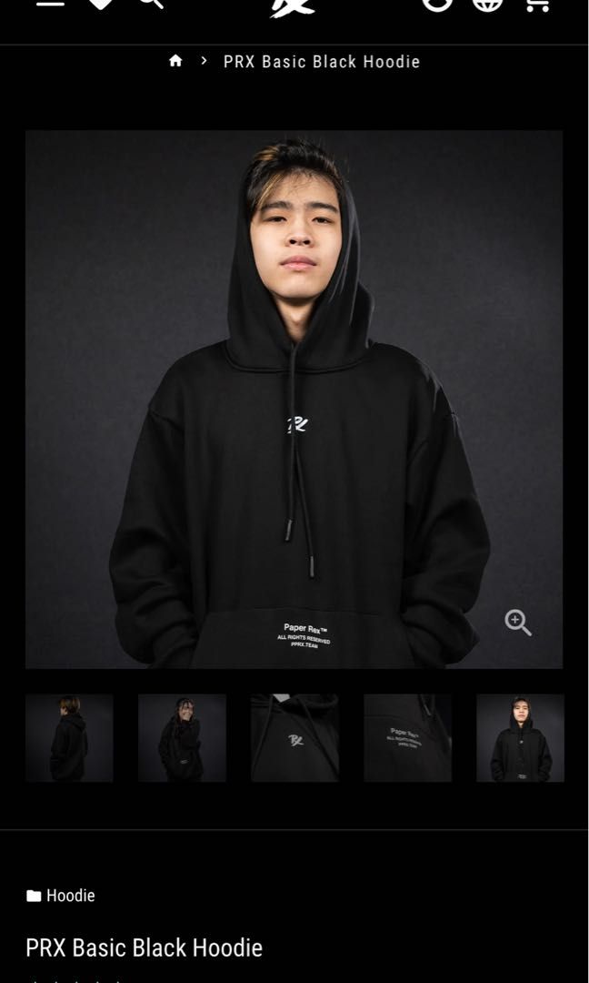 Paper Rex PRX Basic Black Hoodie, Men's Fashion, Tops & Sets, Hoodies on Carousell