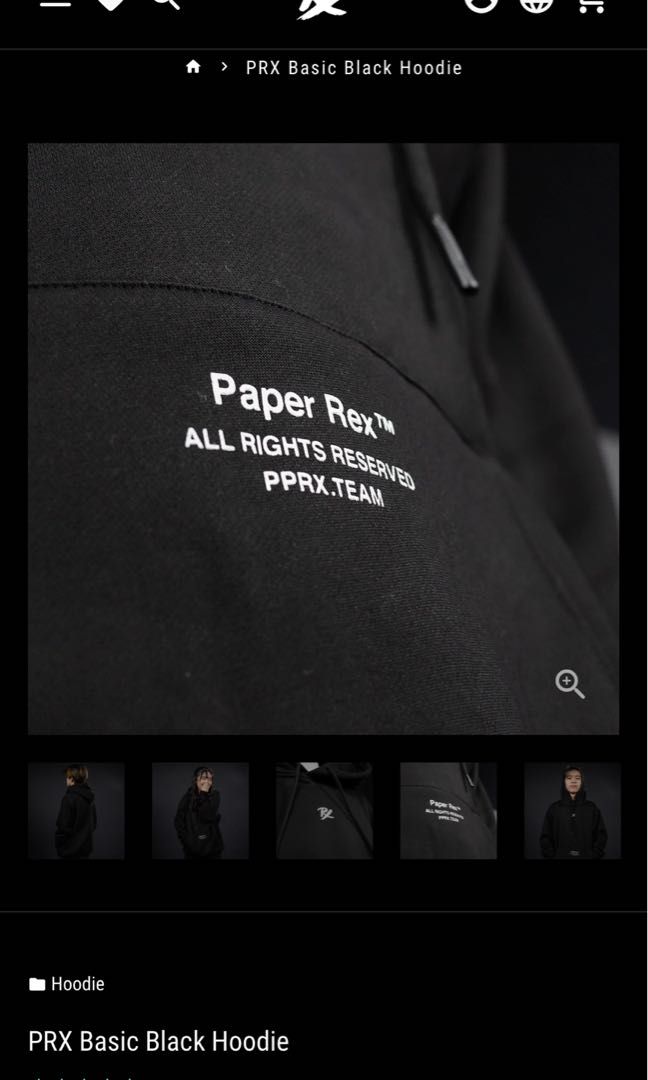 Paper Rex PRX Basic Black Hoodie, Men's Fashion, Tops & Sets, Hoodies on Carousell