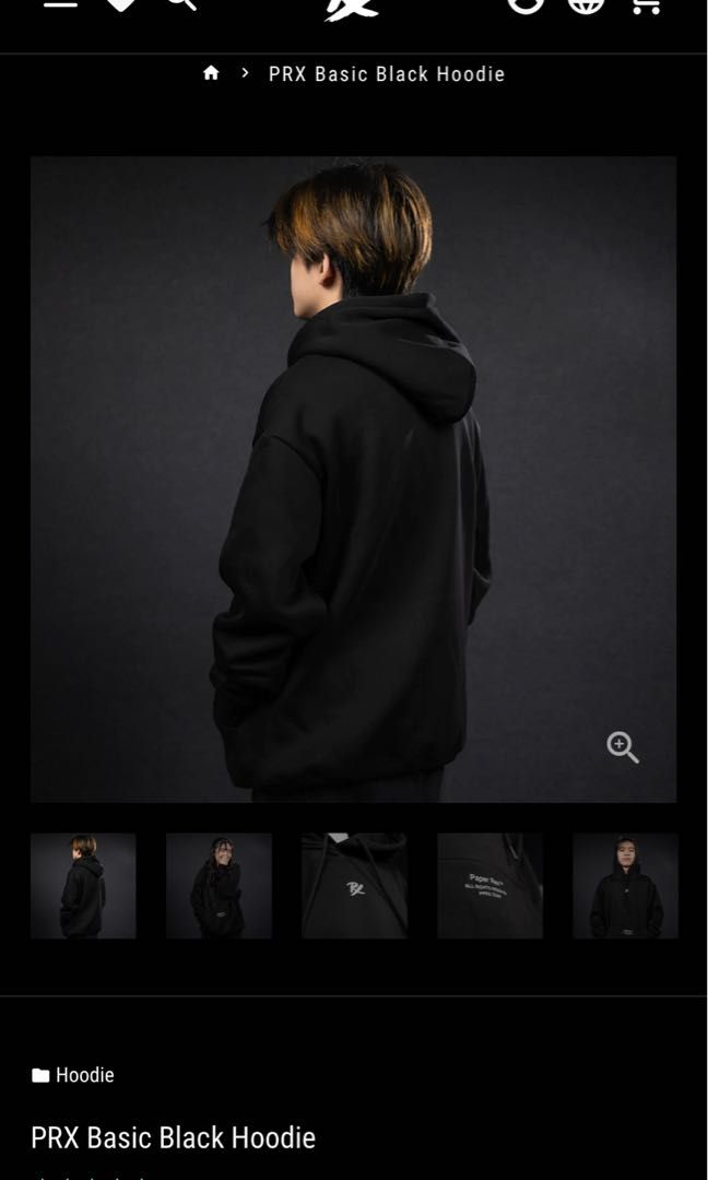 Paper Rex PRX Basic Black Hoodie, Men's Fashion, Tops & Sets, Hoodies on Carousell