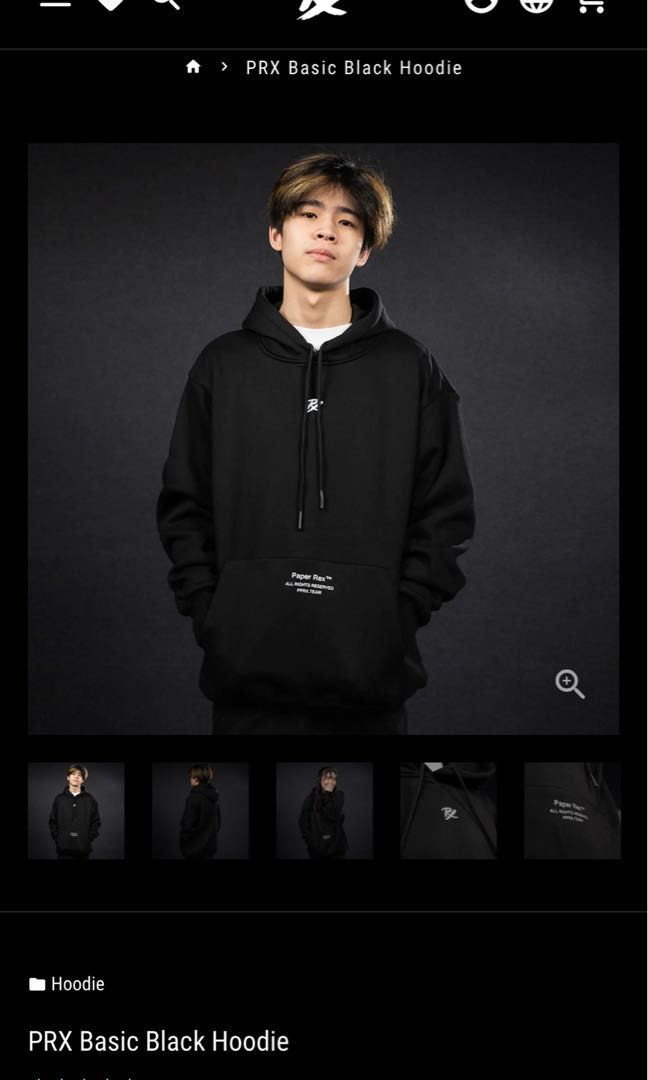 Paper Rex PRX Basic Black Hoodie, Men's Fashion, Tops & Sets, Hoodies on Carousell