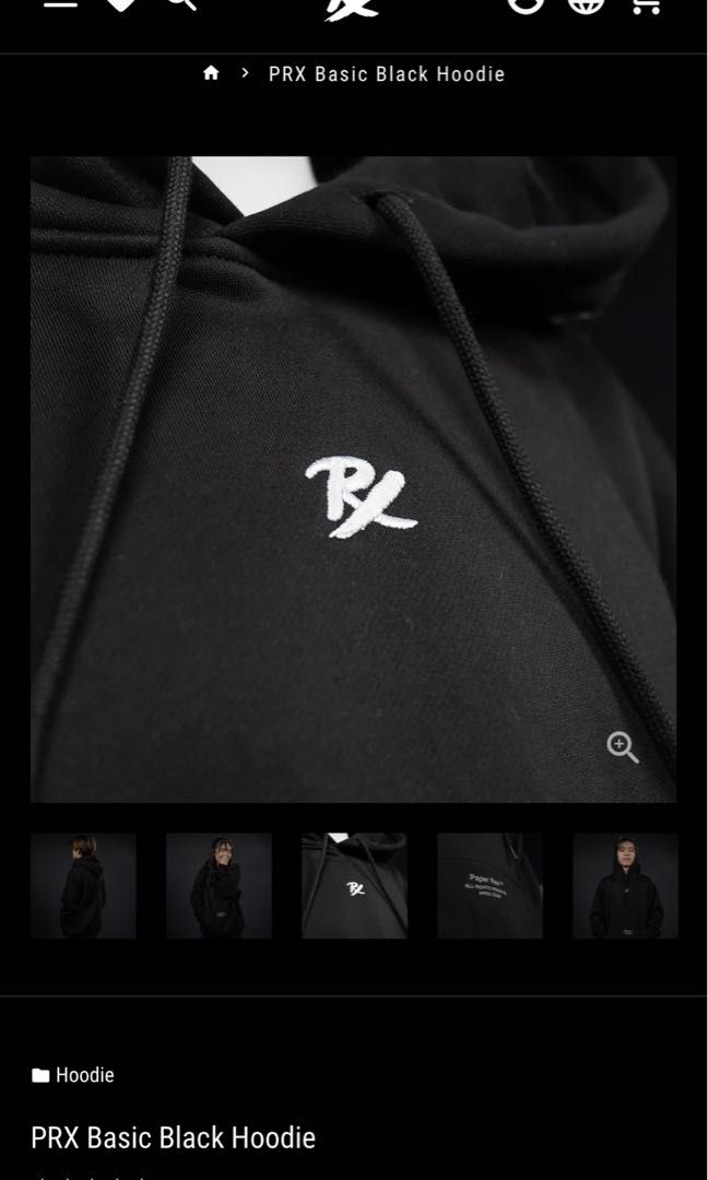 Paper Rex PRX Basic Black Hoodie, Men's Fashion, Tops & Sets, Hoodies on Carousell
